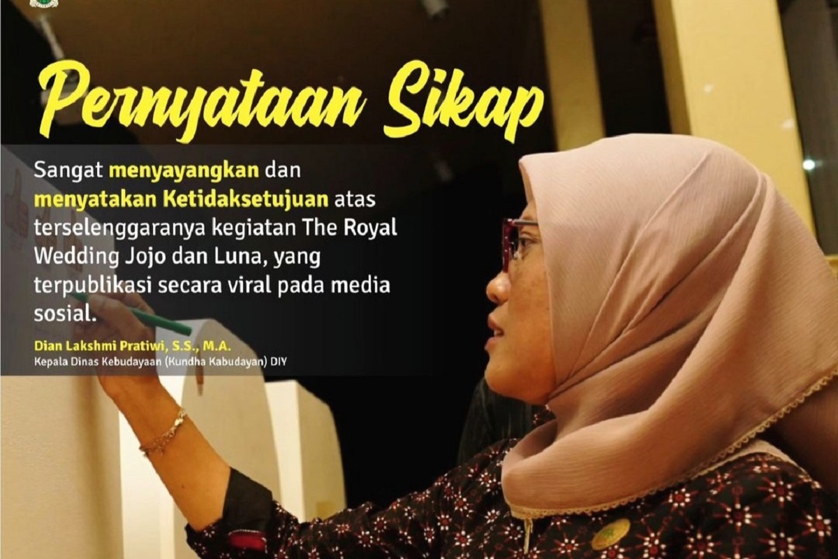 Dinas Kebudayaan DIY Kecam The Royal Wedding Jojo dan Luna - Hariane.com